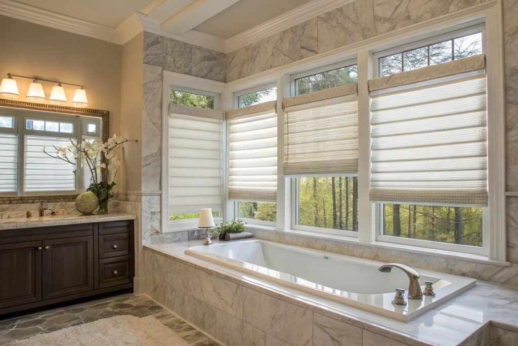 15+ Stylish Bathroom Window Covering Ideas