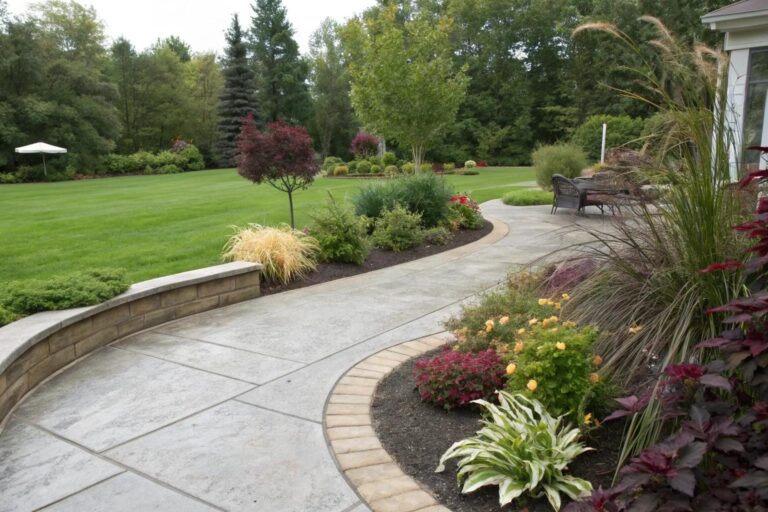 17+ Creative Stamped Concrete Border Ideas